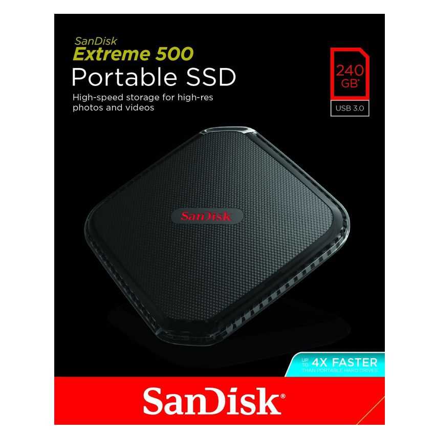Disco Duro Externo Sandisk Extreme 500 SSD Solido 240GB USB 3.0 SDSSDEXT-240G-G25 | QuickHard