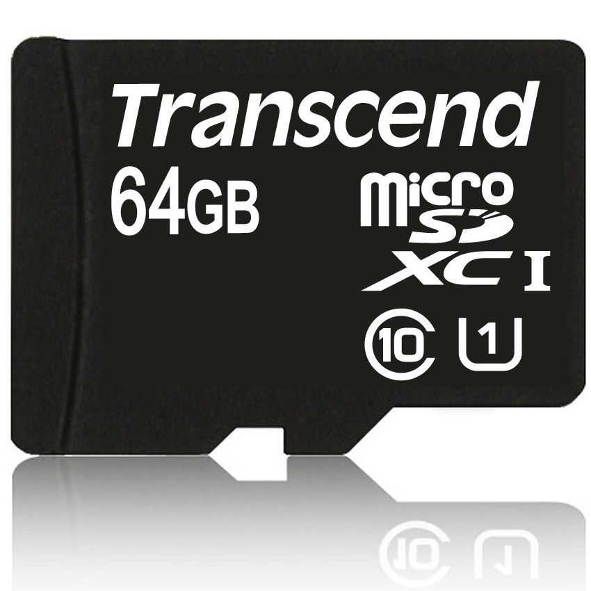 Tarjeta de Memoria MicroSDXC Transcend 64Gb. Clase 10 con Adaptador SD TS64GUSDU1 | QuickHard